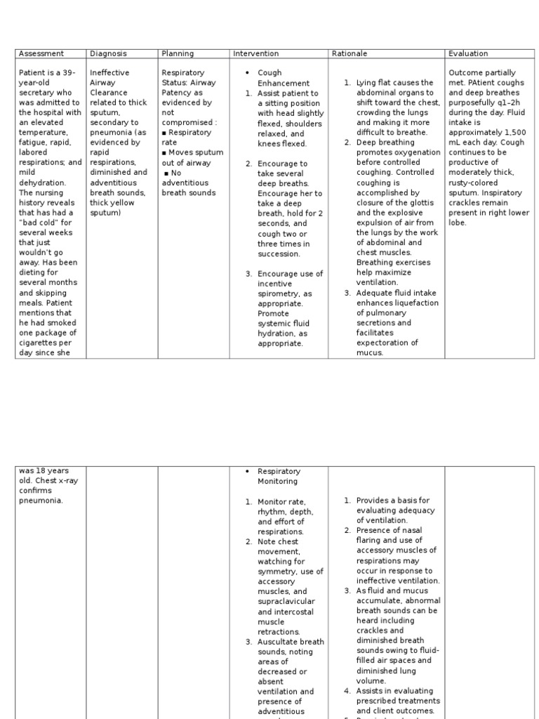 NCP | PDF | Respiratory System | Respiratory Tract