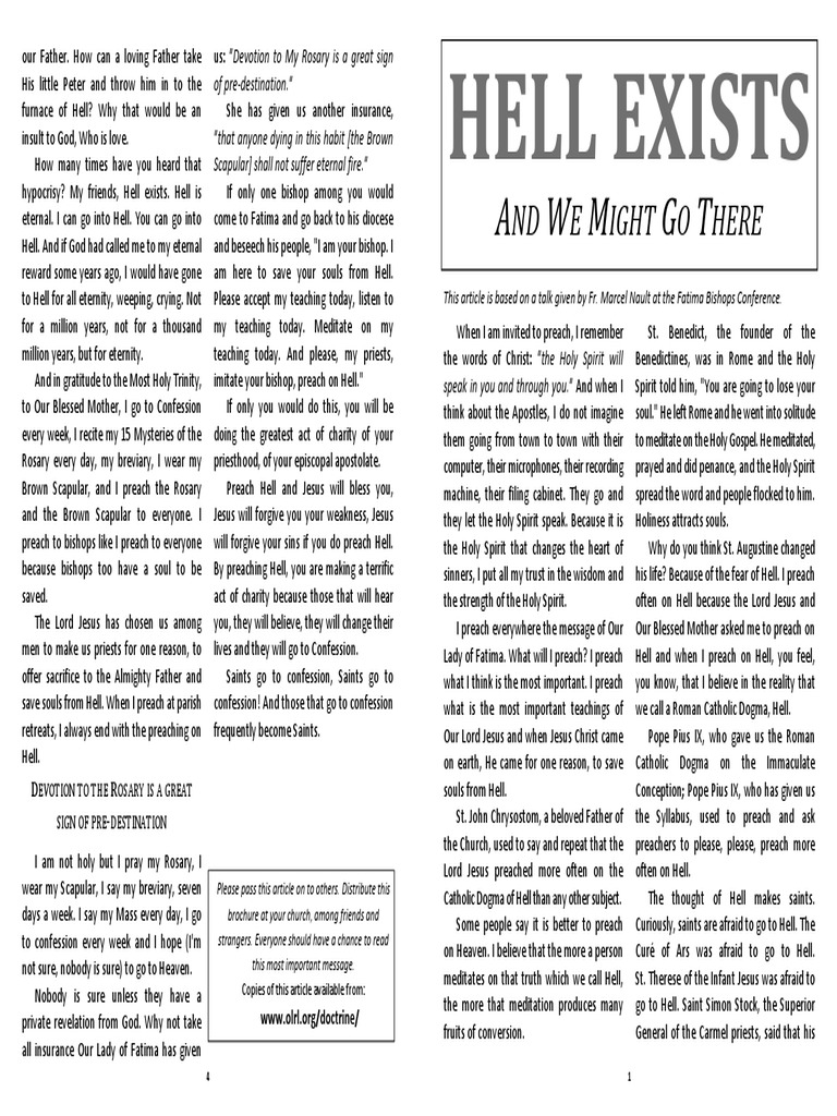 Hell Exists PDF | PDF | Rosary | Catholic Church