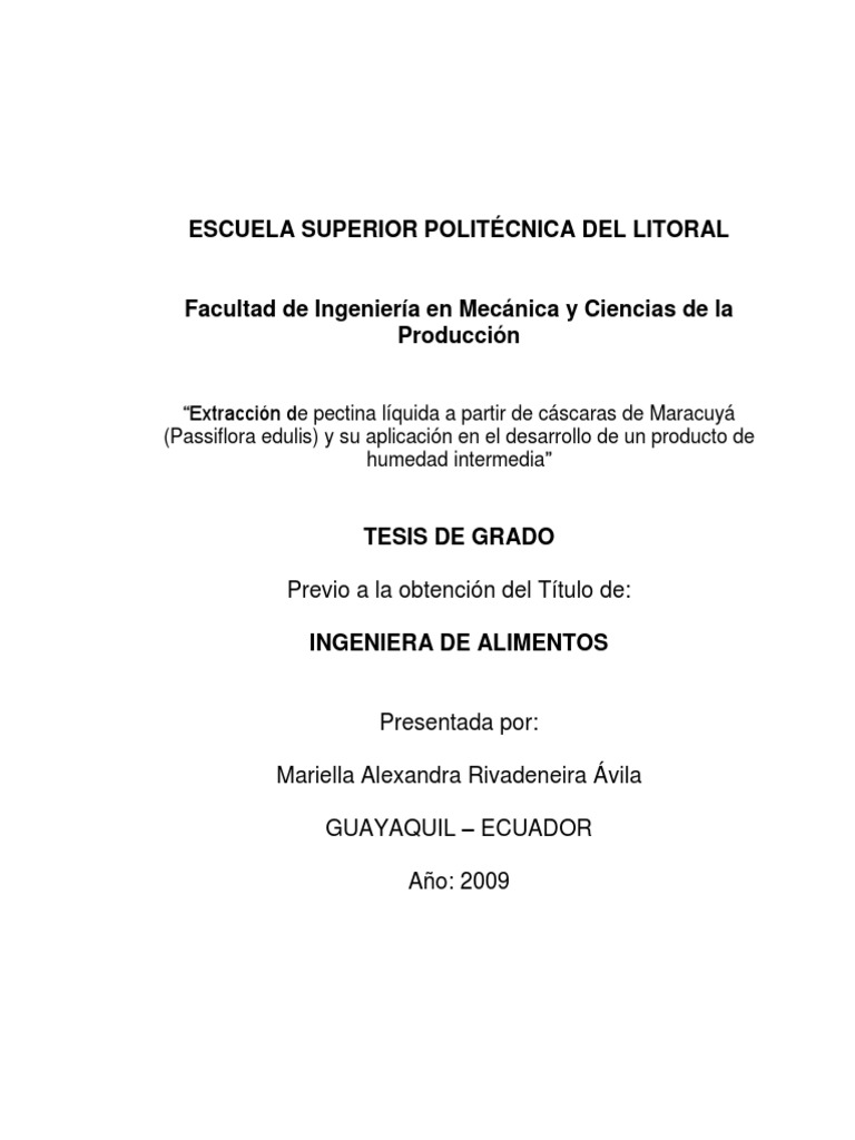 Extracción de pectina líquida de maracuyá | PDF | Pared celular ...