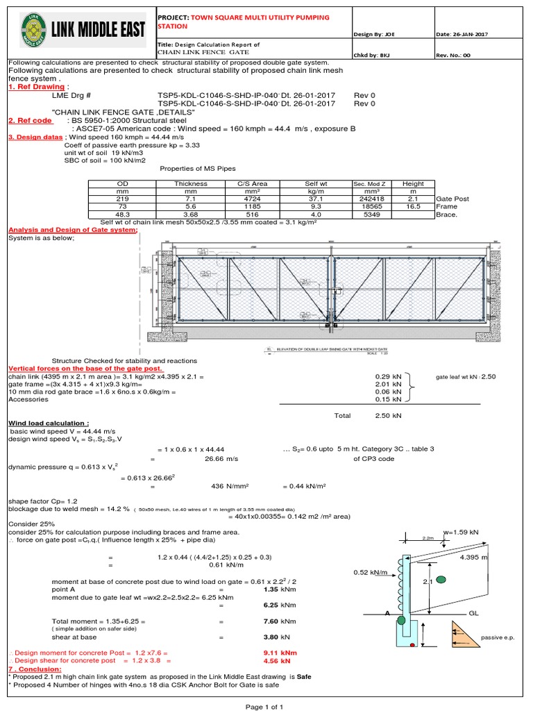 Chain Link Gate Structural Design Report | PDF | Mechanical Engineering ...