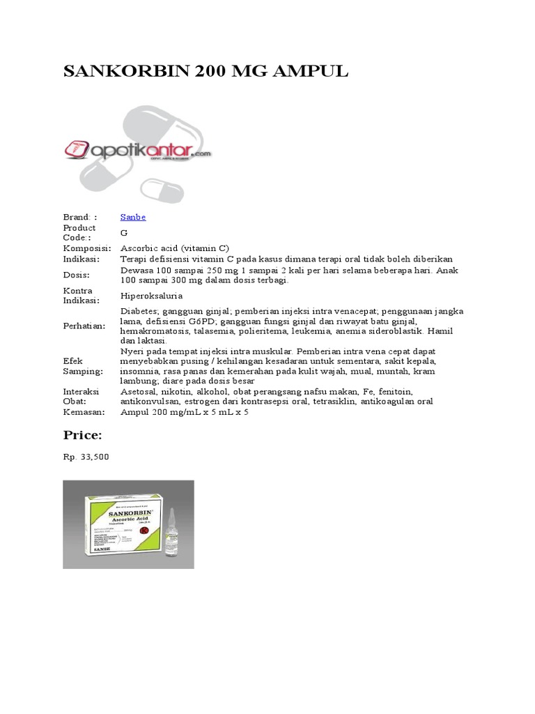 Sankorbin 200 MG Ampul | PDF