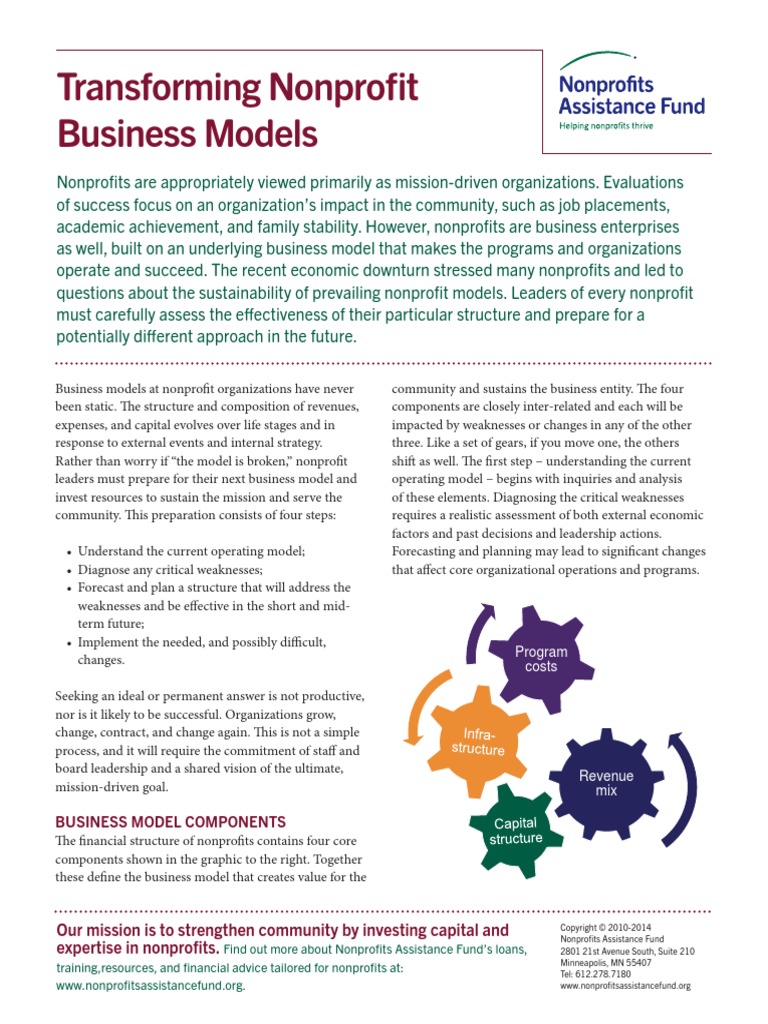 Transforming Nonprofit Business Models 2014 | PDF | Business Model ...