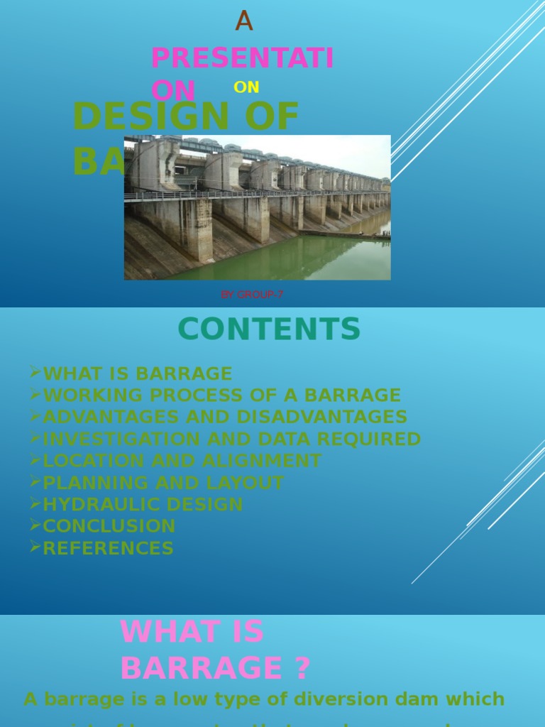 Barrage Presentation | PDF | Dam | Flood