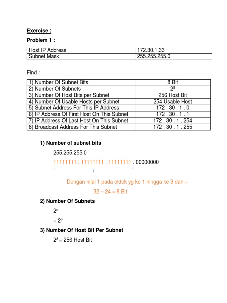 Subnetting Calculations and Results | PDF | Ip Address | Computer ...