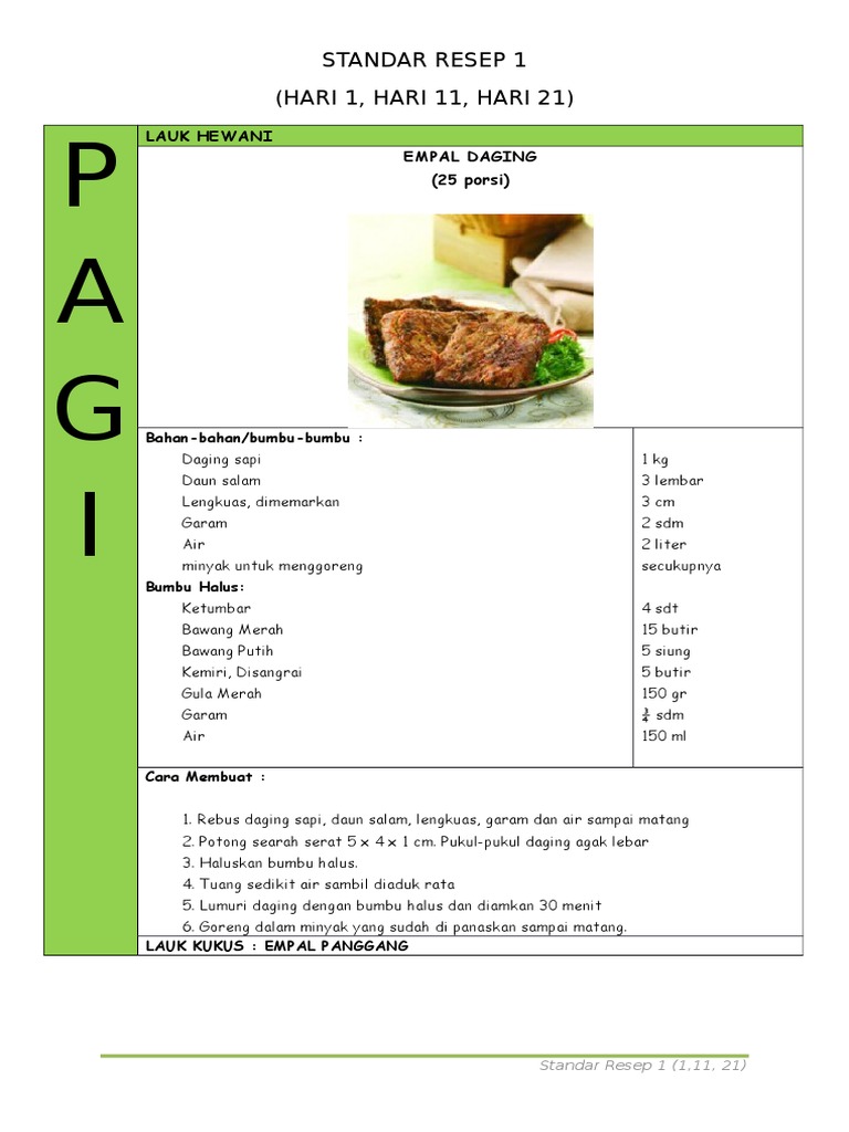 Standar Resep 1 New | PDF