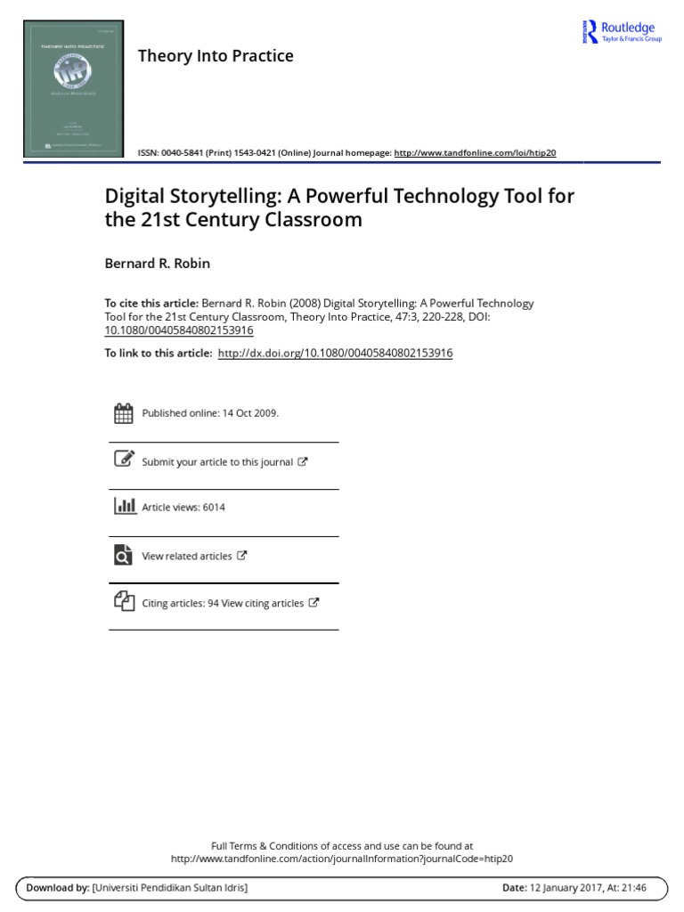Digital Storytelling A Powerful Technology Tool For The 21st Century ...