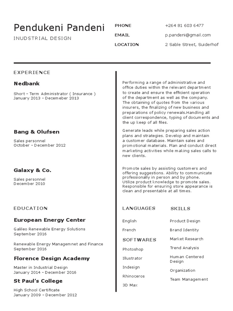 CV - Template - 2017 Word PDF | PDF