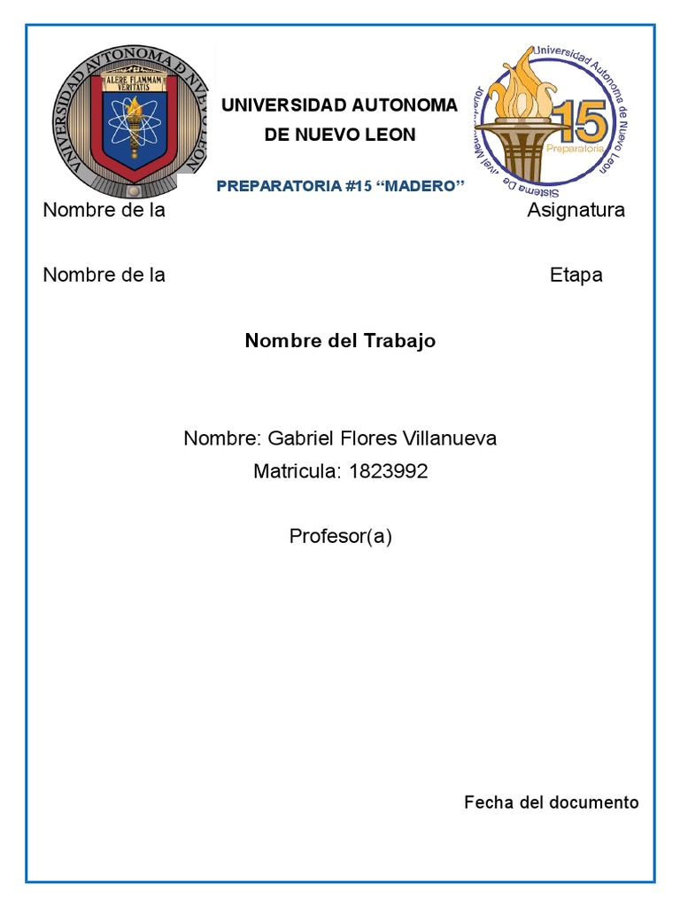 Plantilla Portada Universal UANL | PDF