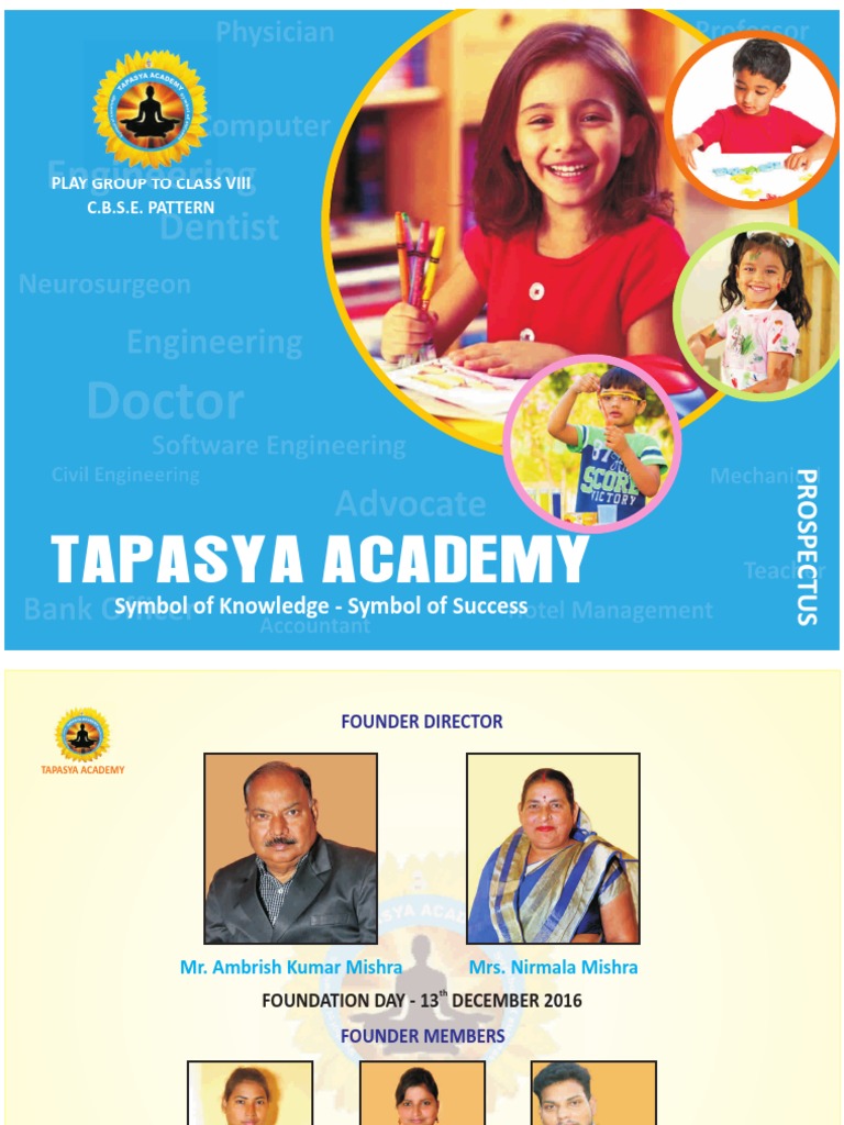 Tapasya Academy Prospectus - 2017-18 | PDF | Teachers | Curriculum