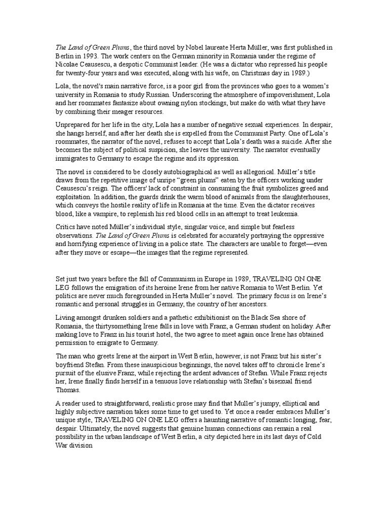 Herta Muller Bio | PDF