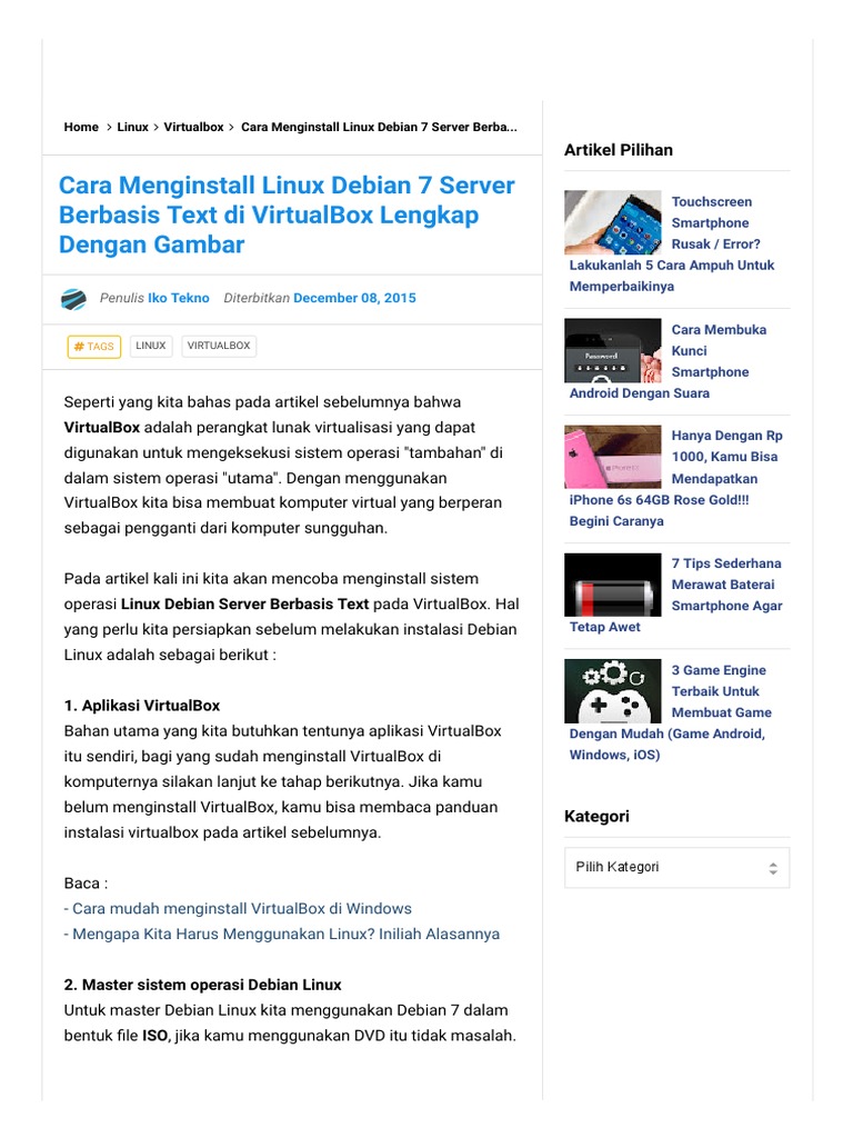 Cara Menginstall Linux Debian 7 Server Berbasis Text Di VirtualBox Lengkap Dengan Gambar ...