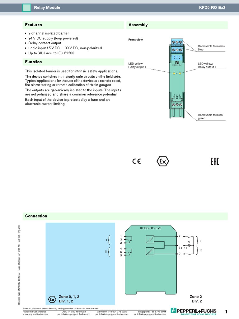 KFD0 Ro Ex2 | PDF | Relay | Input/Output
