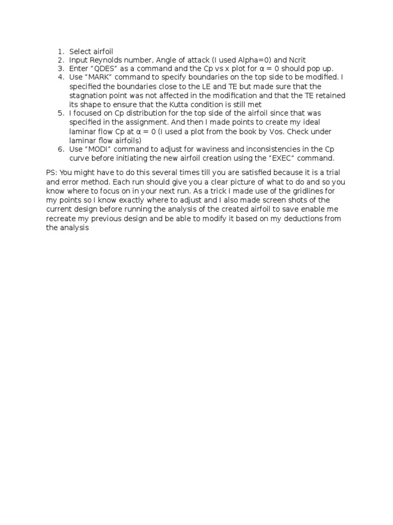 Xfoil Mdes Tutorial | PDF