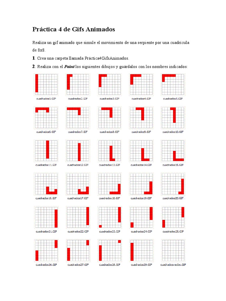 Práctica 4 de Gifs Animados | PDF