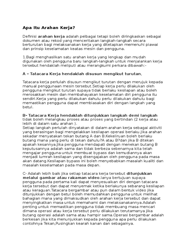 Definisi dan Fungsi Arahan Kerja | PDF