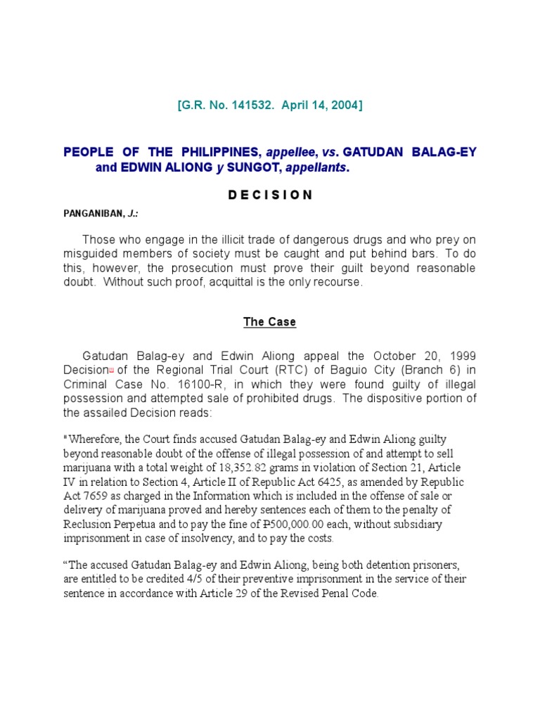 People vs. Balag-Ey | PDF | Reasonable Doubt | Evidence (Law)
