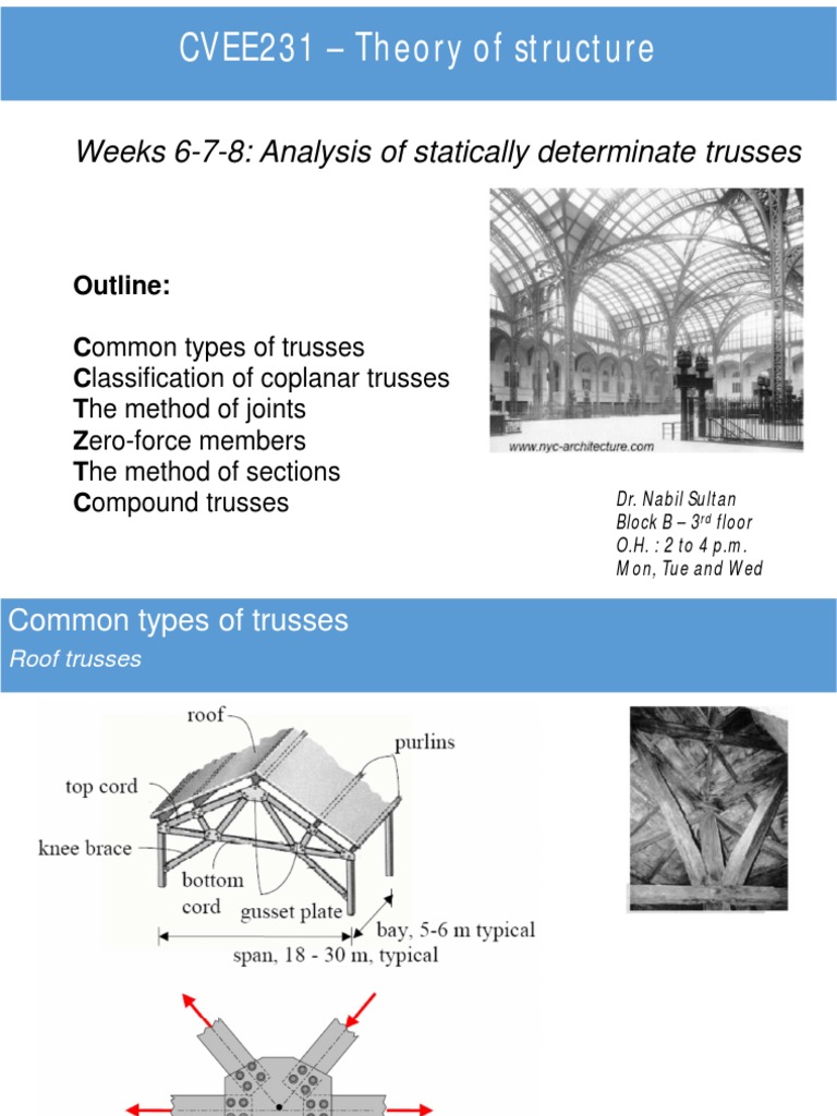 Truss Lecture PDF | Download Free PDF | Truss | Structural Engineering