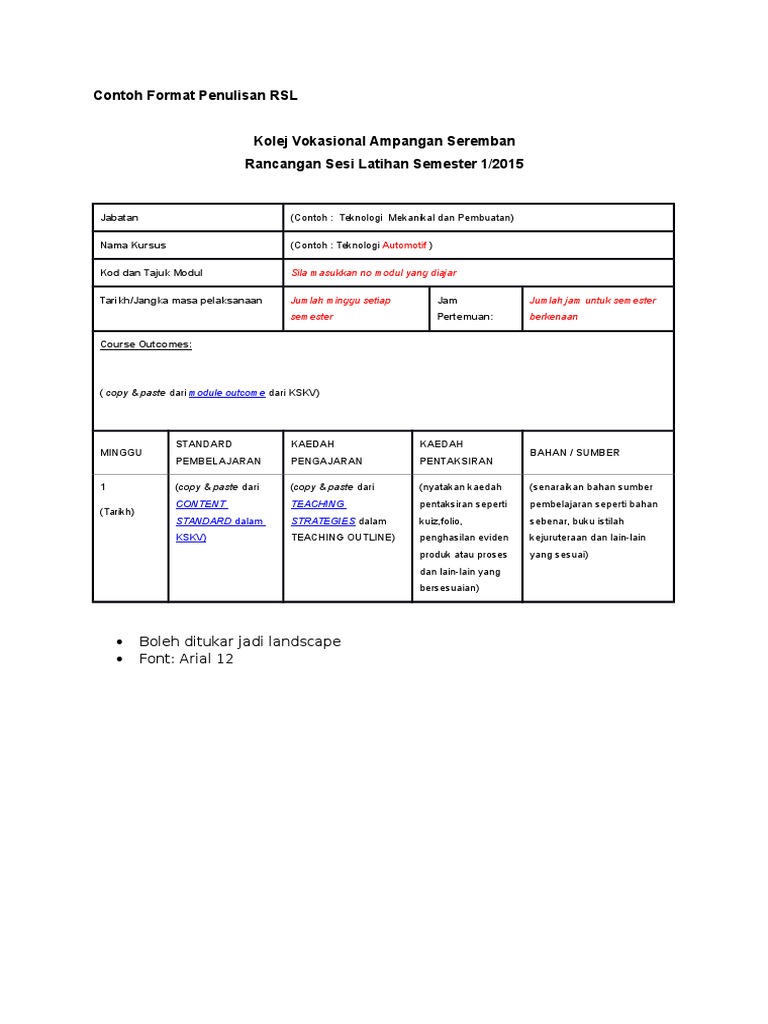 Format Penulisan RSL | PDF