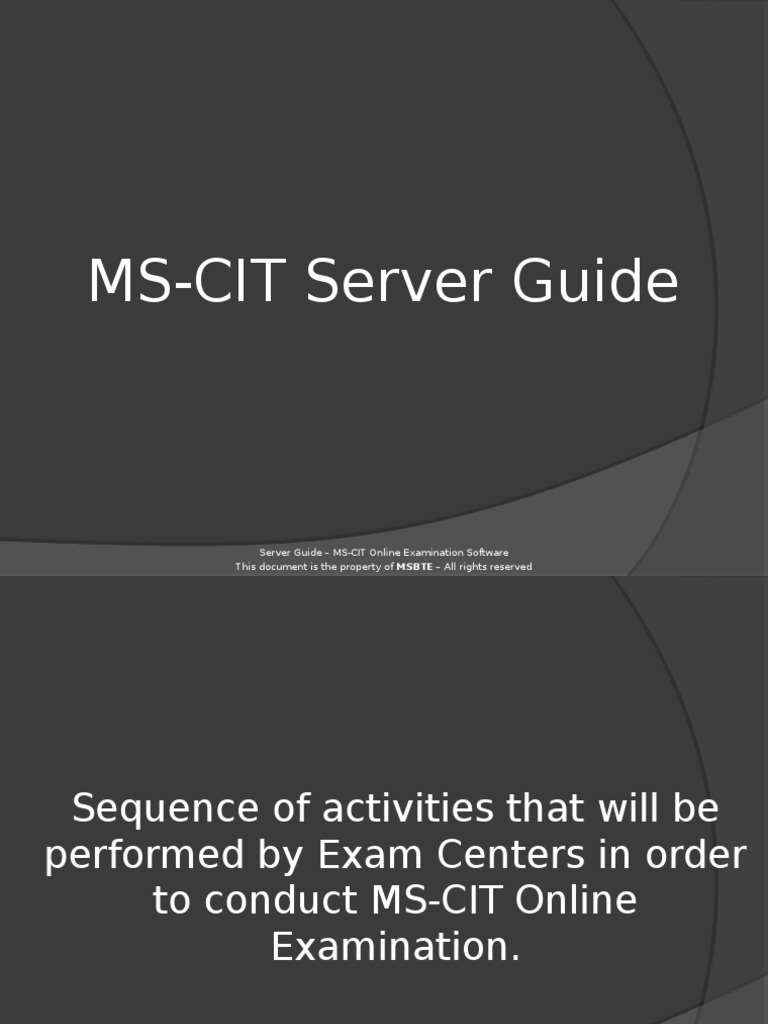 MS-CIT Server Guide Ver.2.0 | PDF | Online And Offline | Server (Computing)