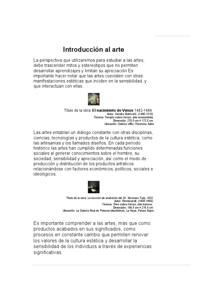 Introducción Al Arte - Artes Plásticas | PDF | México | Renacimiento