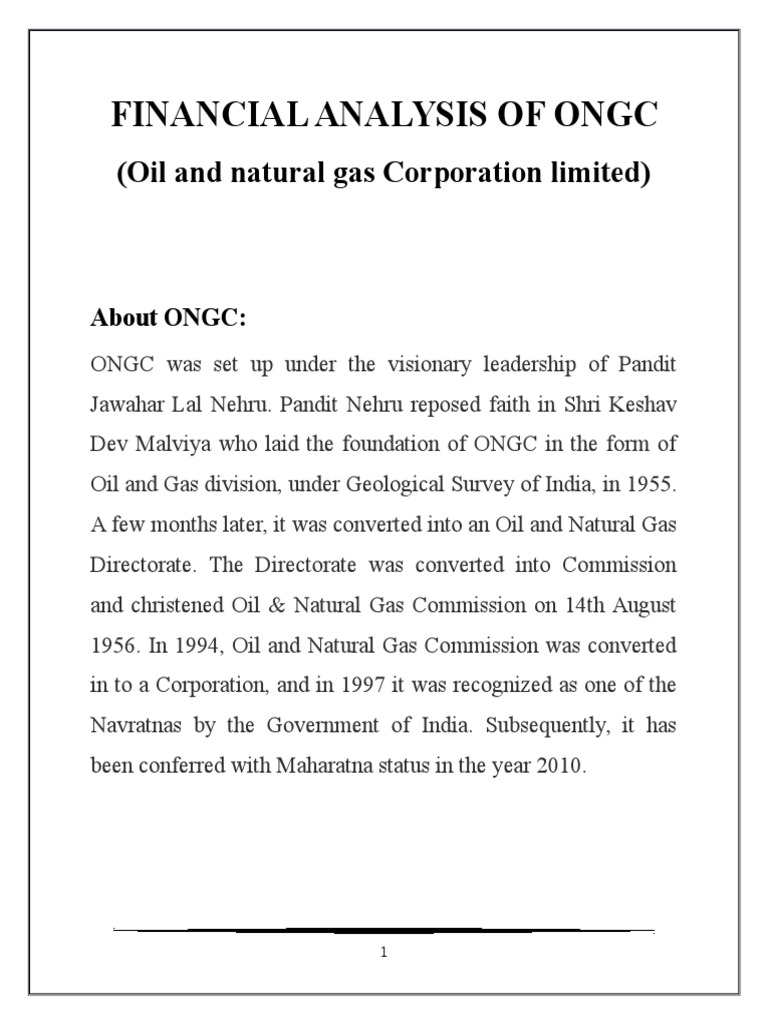 FINANCIAL ANALYSIS of ONGC | PDF | Revenue | Equity (Finance)
