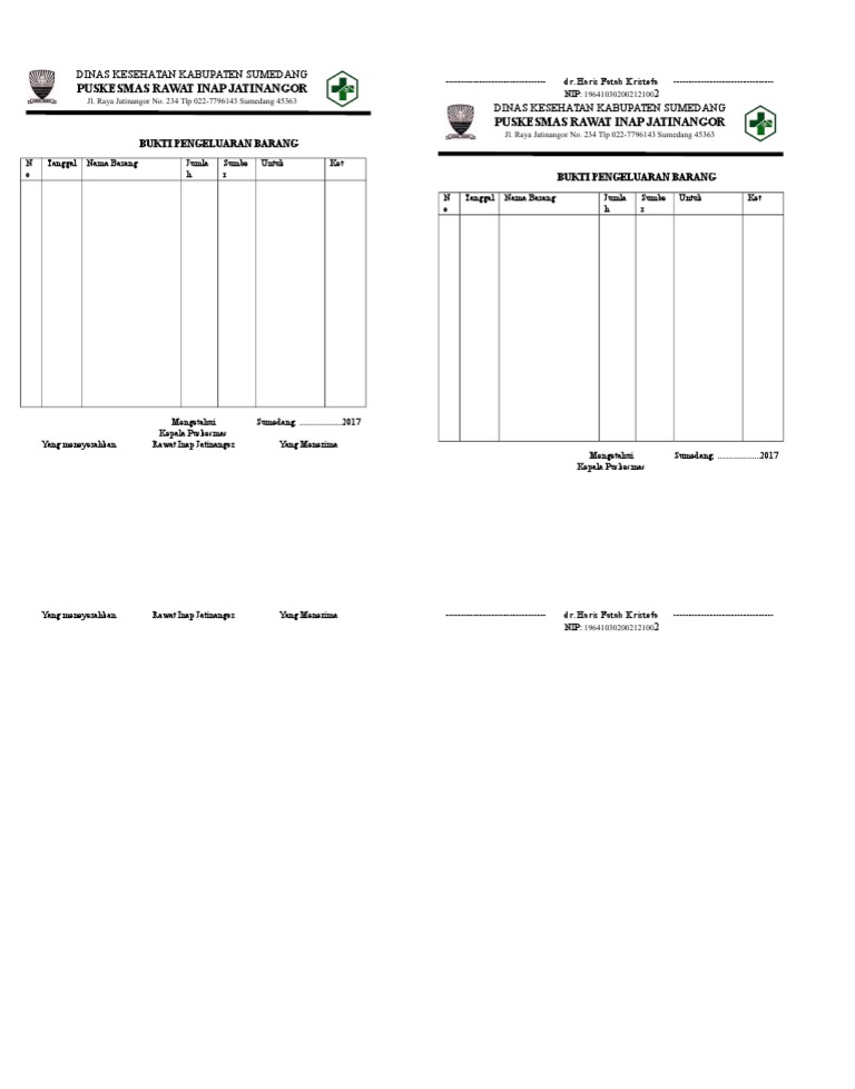 Bukti Pengeluaran Barang | PDF