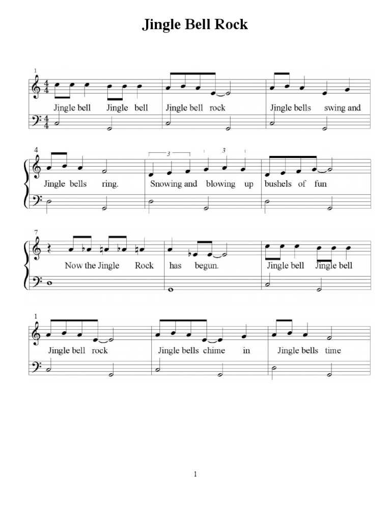 Jingle Bell Rock Holiday Sheet Music - NOTEBUSTERS PDF | PDF
