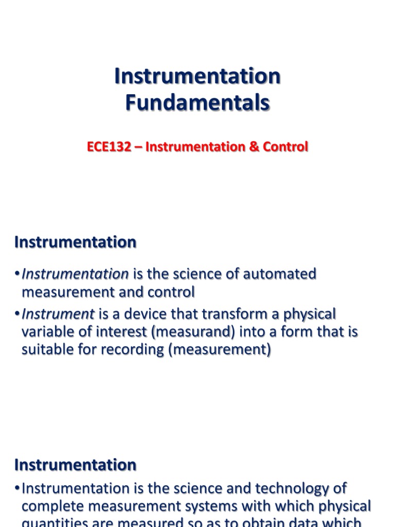 Instrumentation Fundamentals | PDF | Instrumentation | Signal ...
