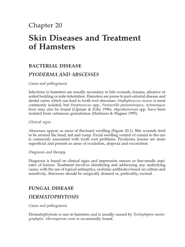 Skin Diseases of Hamsters | PDF | Cortisol | Medical Specialties