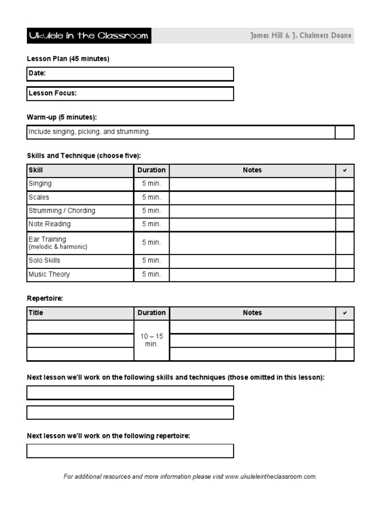 Lesson Plan Template 45min PDF | PDF