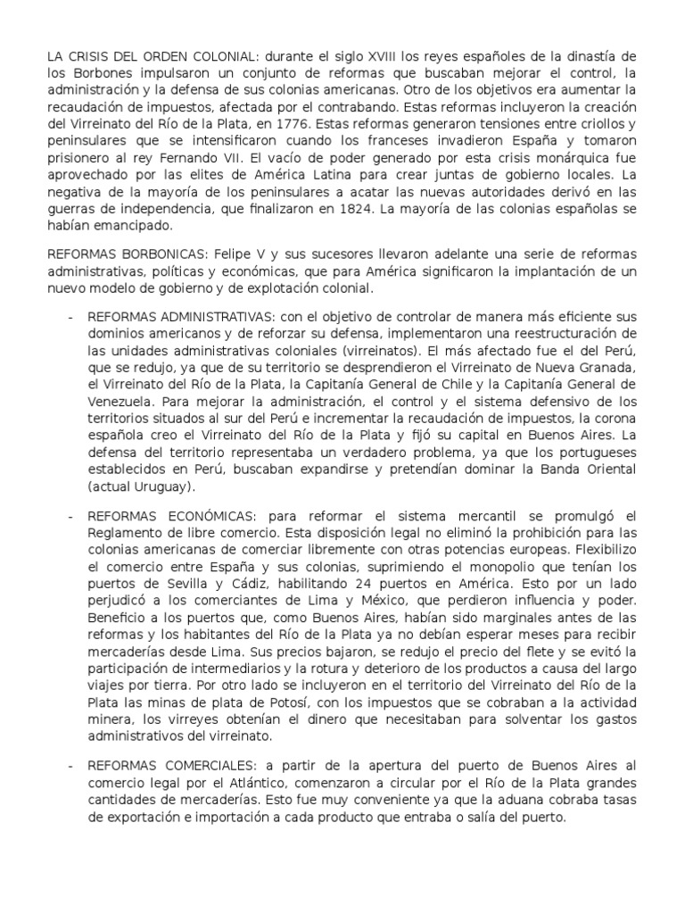 La Crisis Del Orden Colonial | Descargar gratis PDF | Imperio español ...