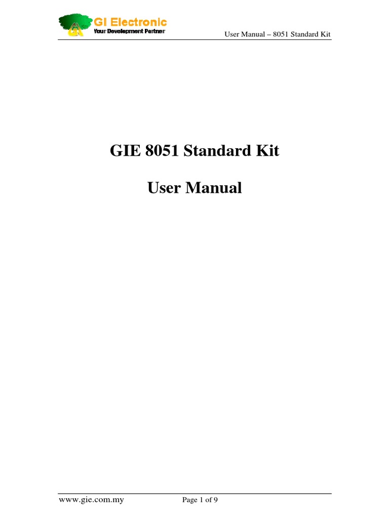 8051 Standard Kit | PDF | Business