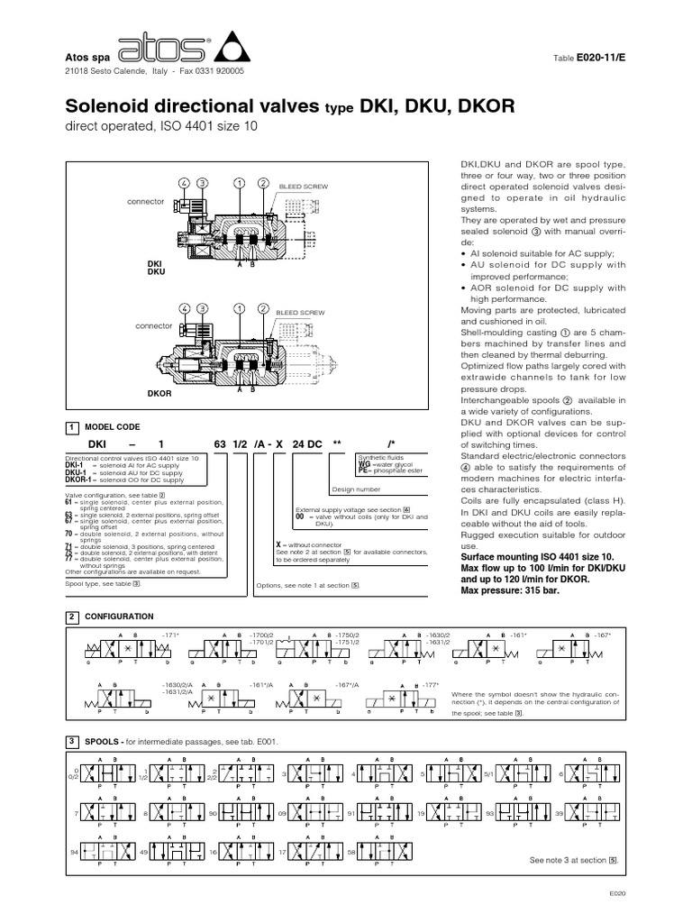 Electrovalvula DKI, DKU y DKOR | PDF | Direct Current | Alternating Current
