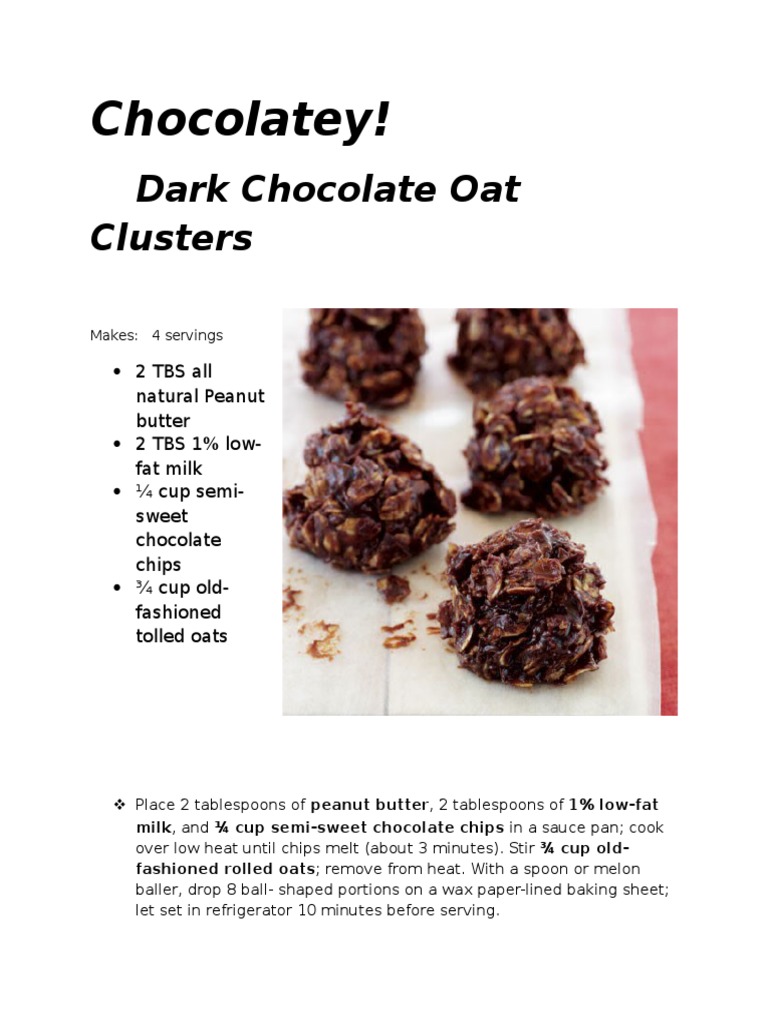 Sandy Dark Choc Oat Clusters | PDF