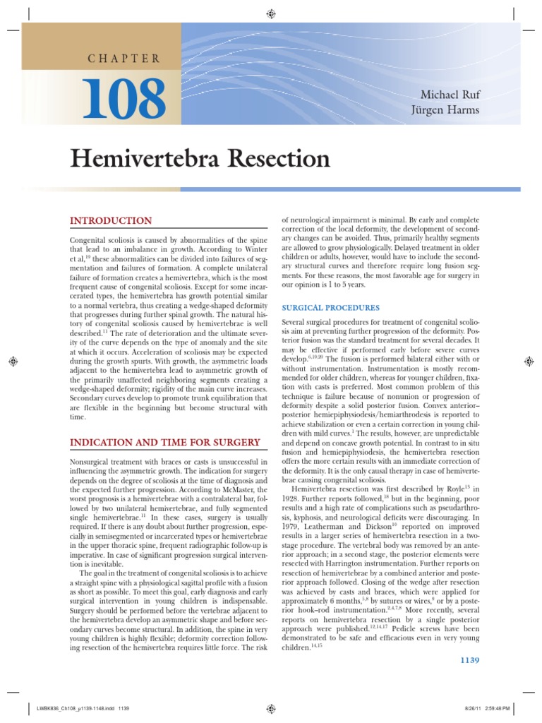 Hemivertebra Resection: Surgical Procedures | PDF | Vertebral Column ...