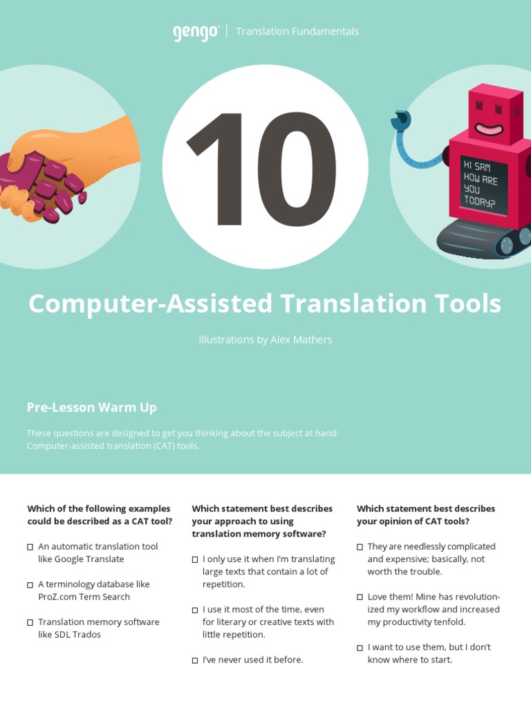 10 Computer Assisted Translation Tools Lesson | Translations | Computing