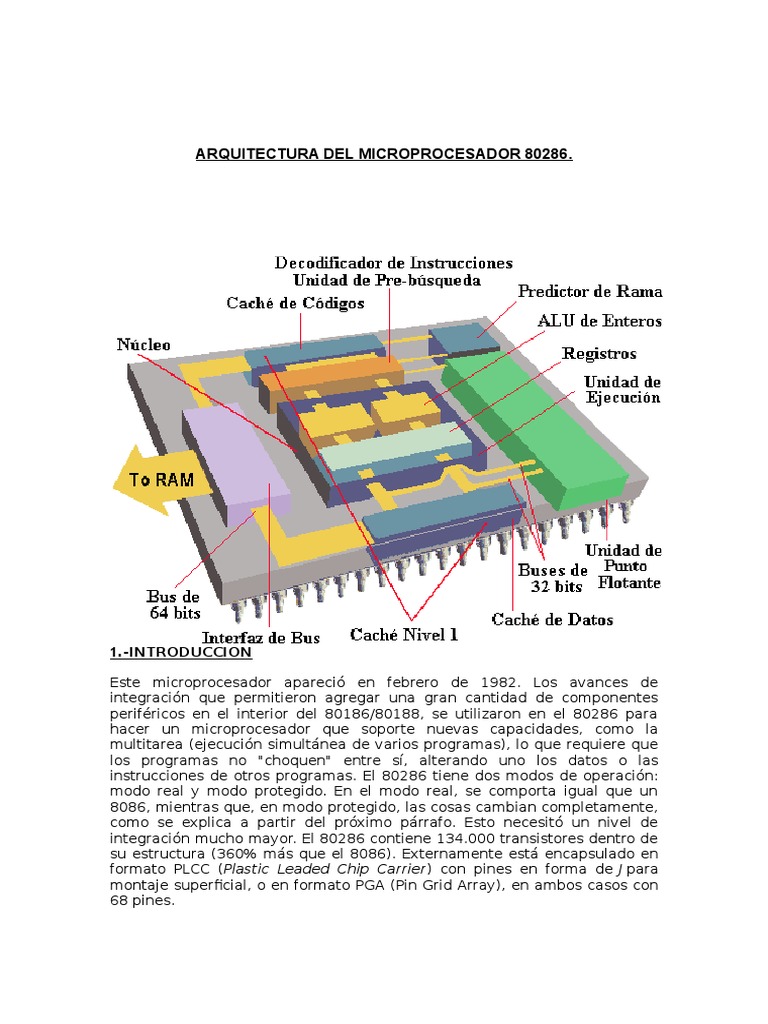 Arquitectura Del Microprocesador 80286 | PDF | Electrónica | Ingenieria Eléctrica