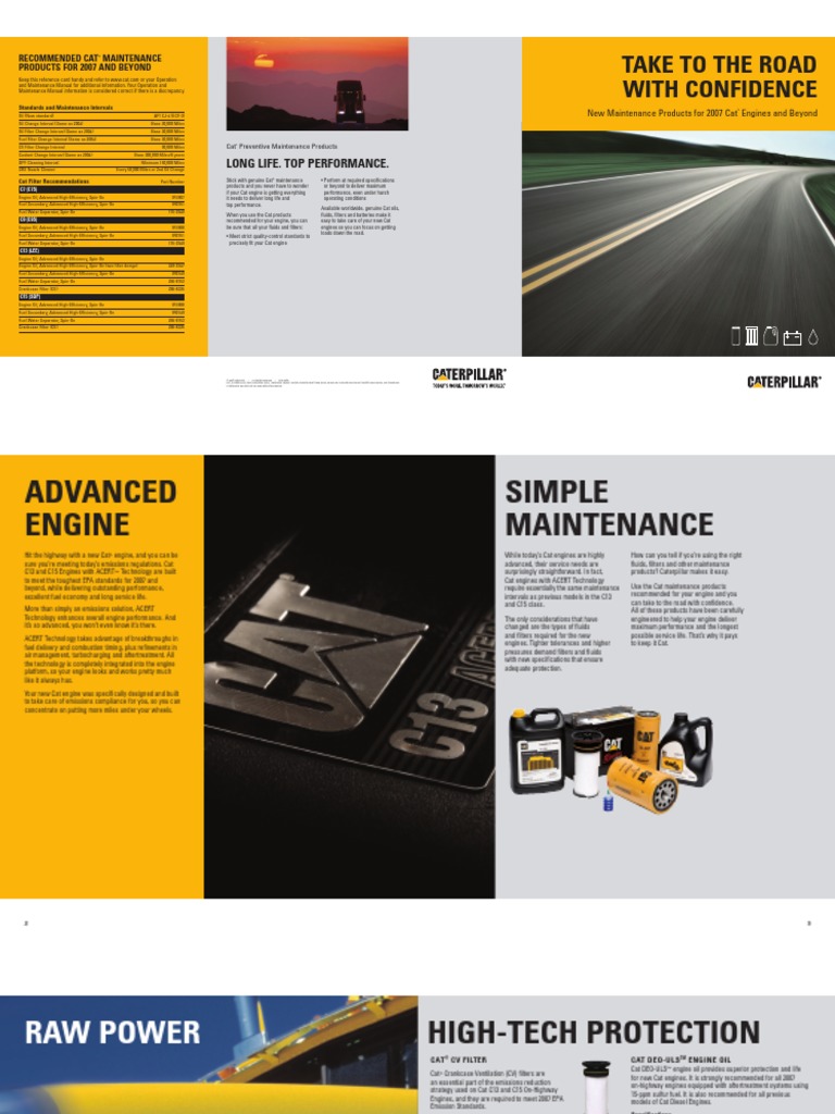 Cat Oil Brochure | PDF | Motor Oil | Diesel Engine