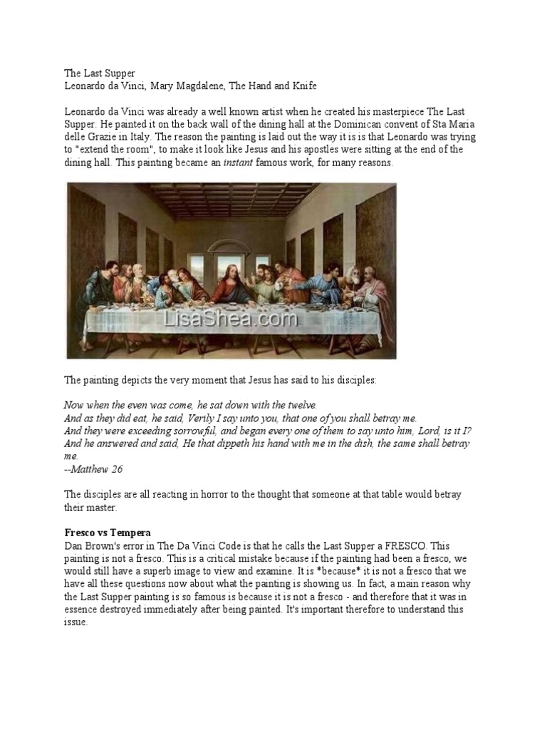 The Last Supper | PDF | Last Supper | Leonardo Da Vinci