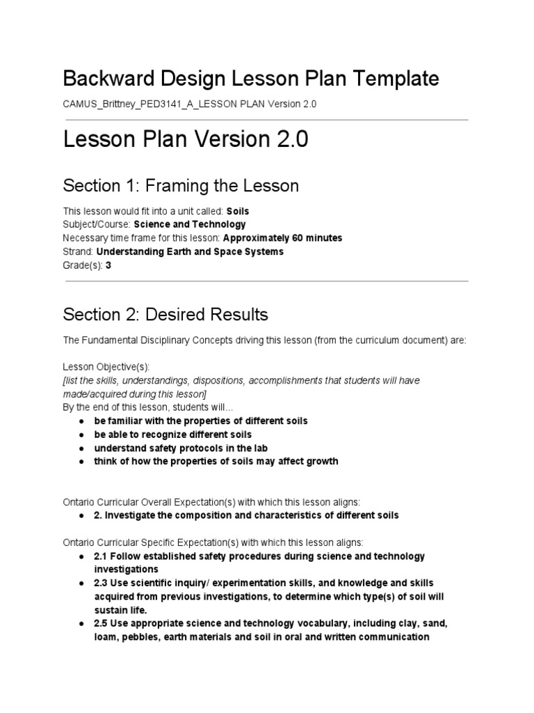 Grade 3 Soil Science Lesson Plan | PDF | Lesson Plan | Soil