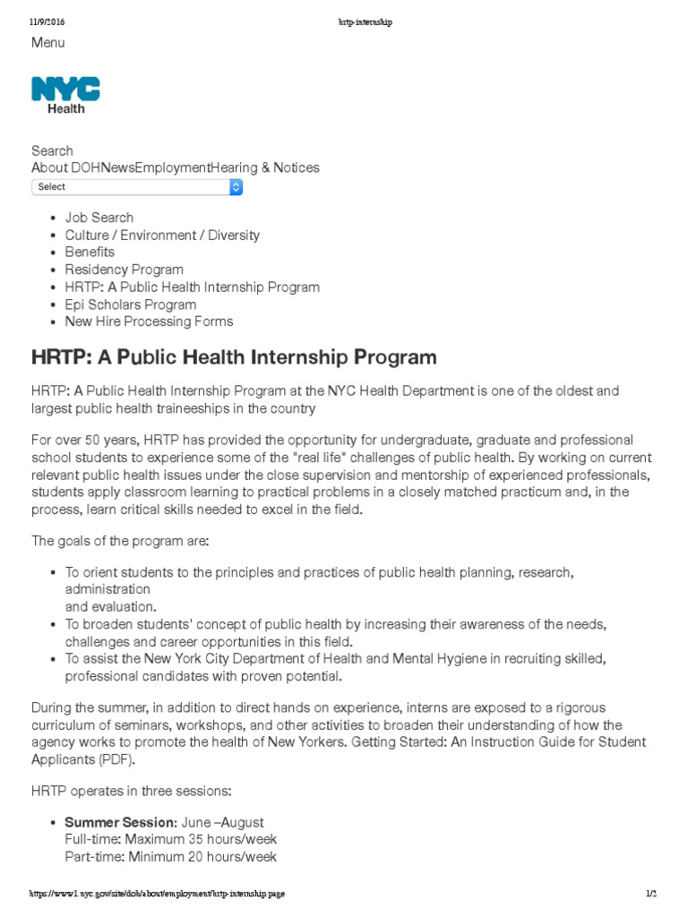 HRTP Internship PDF | PDF | Internship | Job Hunting