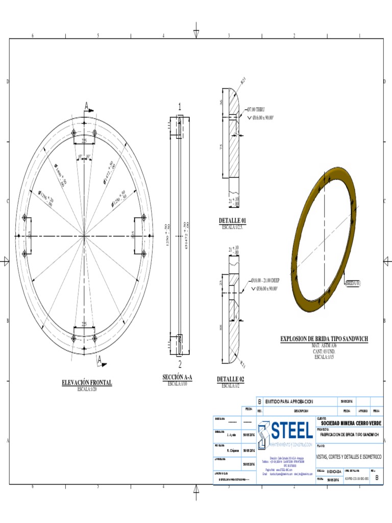 Plano de Brida Tipo Sandwich | PDF