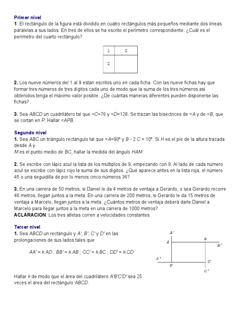 Problemas Olimpiadas Matematicas Pdf Triángulo Circulo