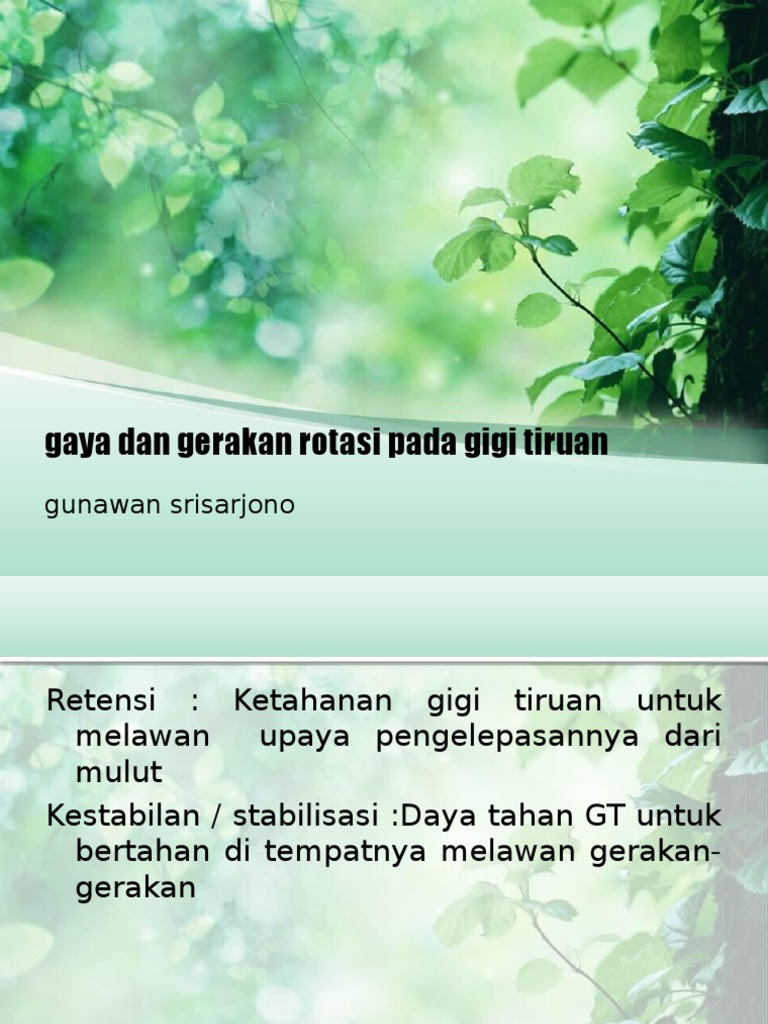 Gaya Dan Gerakan Rotasi Pada Gigi Tiruan | PDF