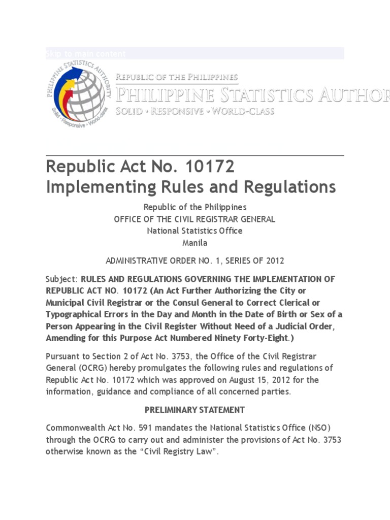RA 10172 Implementing Rules Overview | PDF