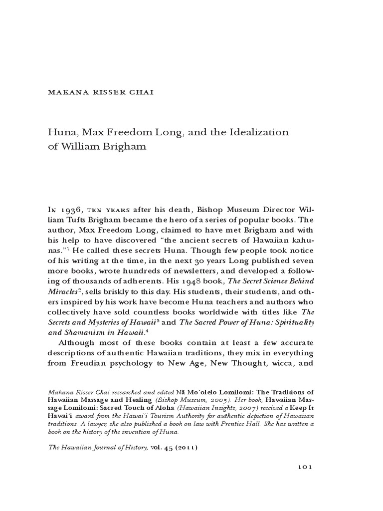 Huna, Max Freedom Long and William Brigham PDF | PDF