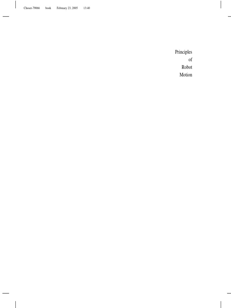 (Intelligent Robotics and Autonomous Agents Series) Choset H., Et Al.-Principles of Robot Motion ...