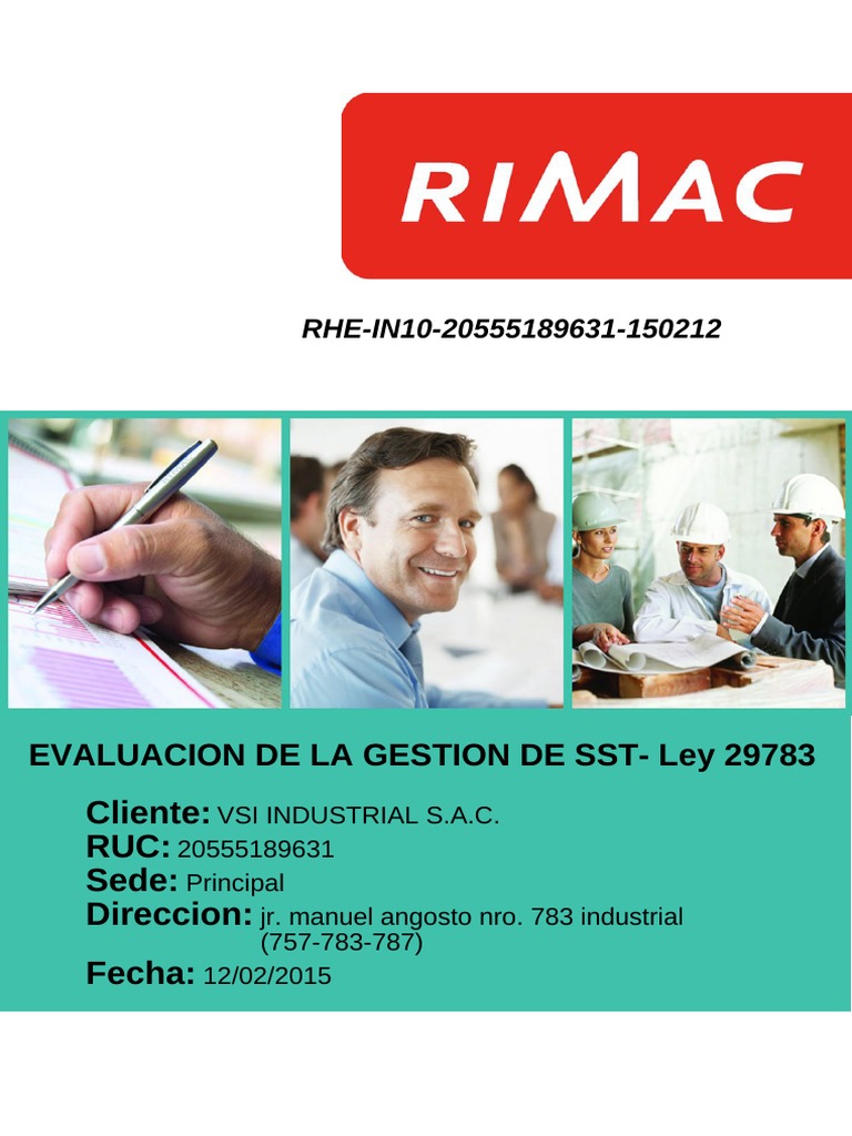 Evaluacion Del Sistema de Gestion Rimac | Descargar gratis PDF | Cuestionario | Evaluación