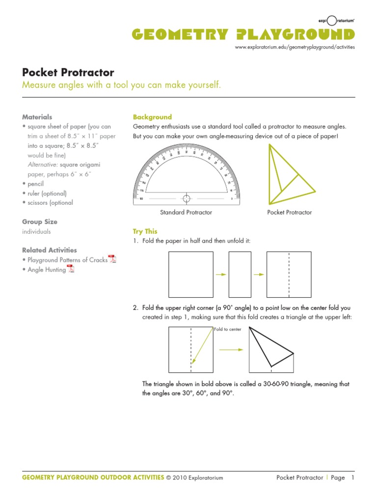 Pocket Protractor | PDF | Angle | Triangle