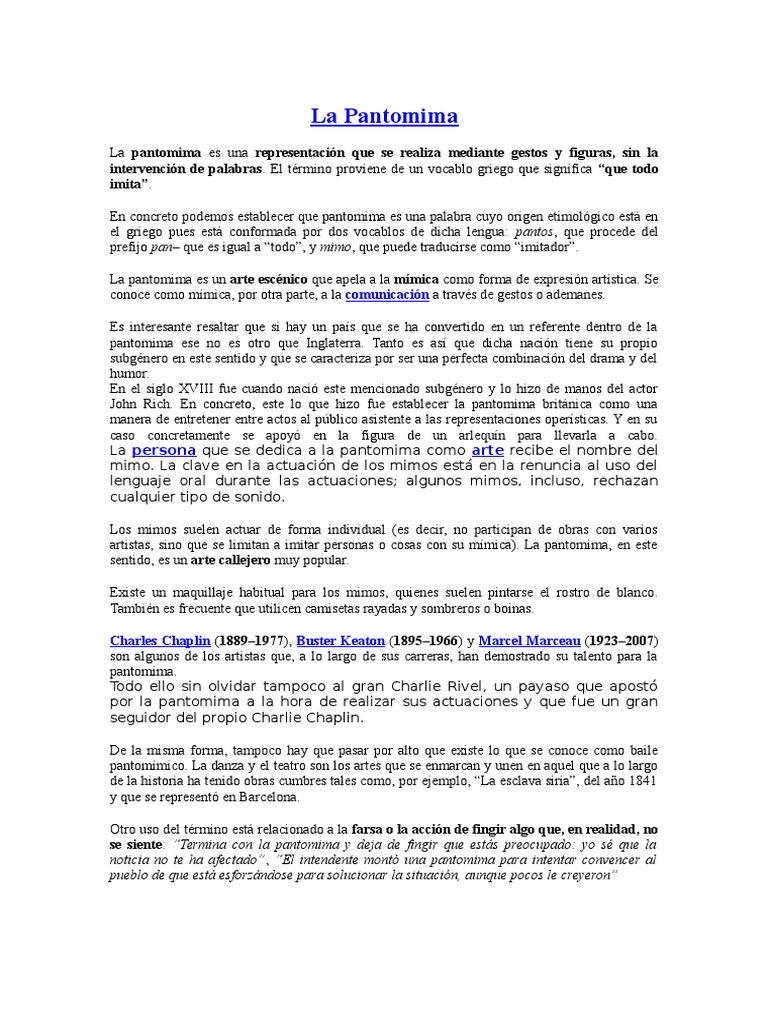 La Pantomima | Ficción y literatura